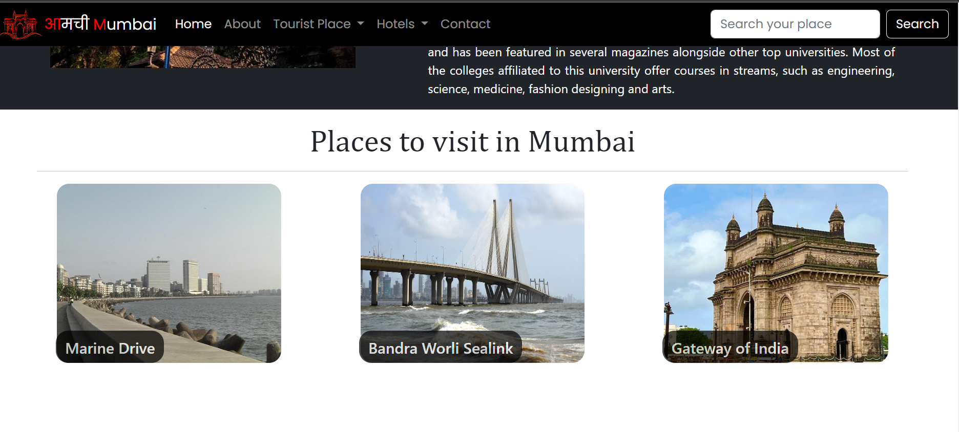 GitHub - Siddesh1210/Amchi-Mumbai: This project is all about for tourist who tend to visit ...