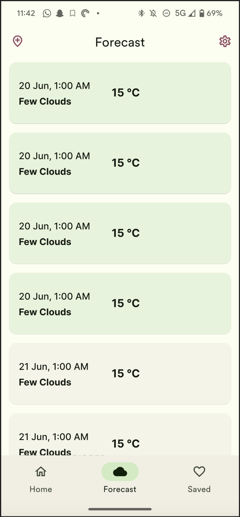 Colour coded forecast · Issue #5 · MGAndroidProjects/WeatherWise-Releases · GitHub