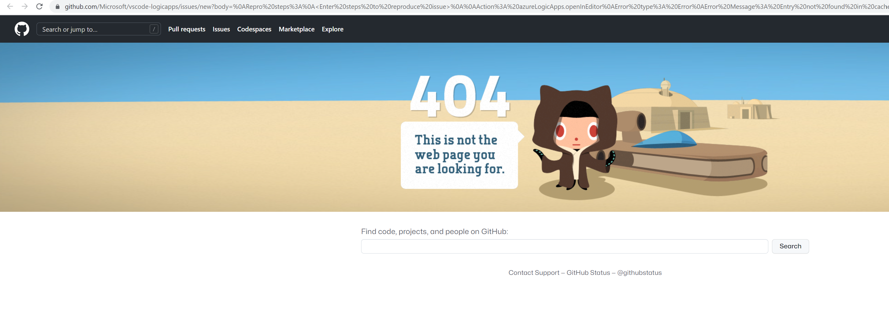 Report An Issue Button On The Error Popup Goes To A Dead Link · Issue 731 · Azure Logicapps