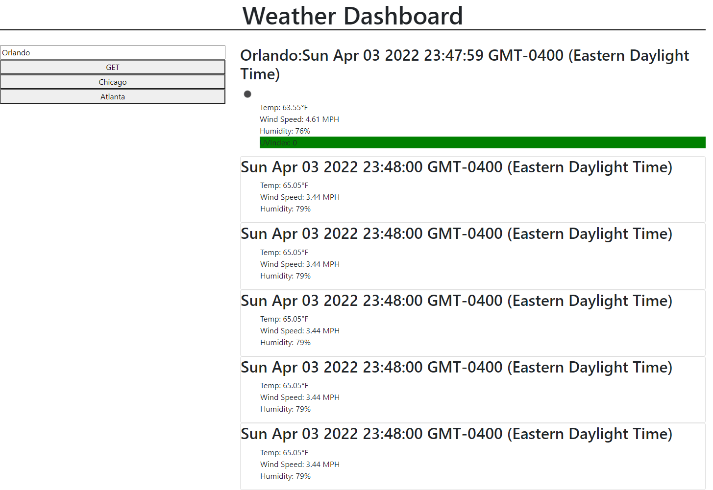 GitHub - OwenRTaylor/Weather-Dashboard