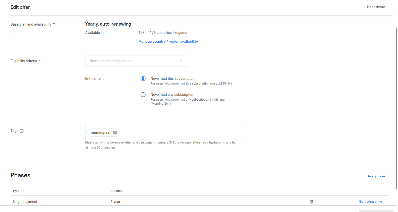 How to get the Google Developer console base plan offer for android using react-native-purchases ...