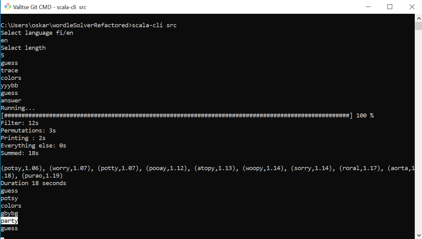 GitHub - kaipainenoskari/wordleSolverRefactored: Refactored code of former wordleSolver project