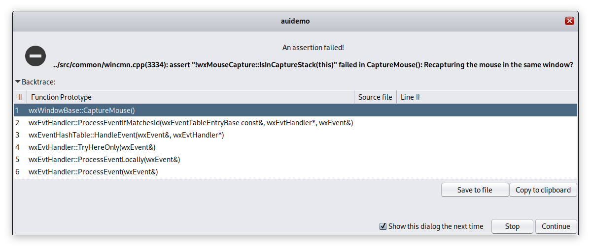 wxaui demo (auidemo): when managed panes are resized, the captions are smeared on repaint (Linux ...