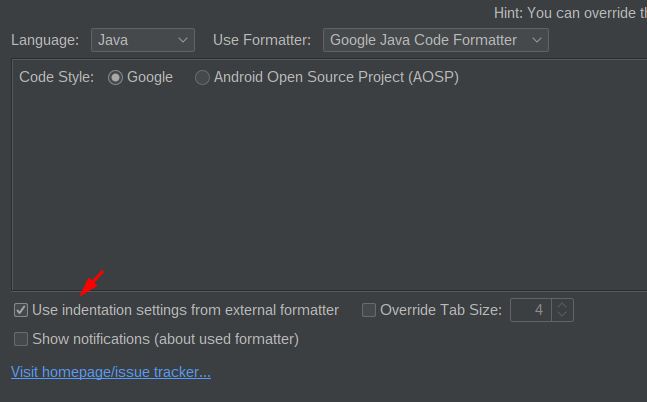 Use indentation settings from external formatter has no effect for Java · Issue #214 · funfried ...