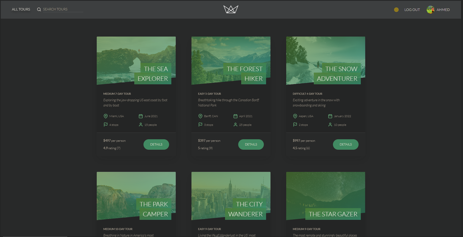 GitHub - Ahmedhossamdev/Natours: An Awesome Tour Booking Website ...