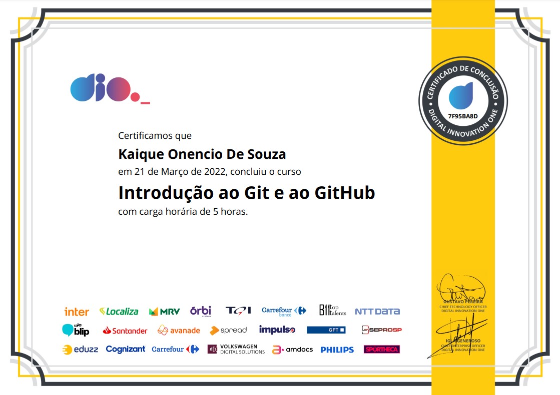 GitHub - kaiqsou/Certificados: Meu certificado do curso de Git/GitHub