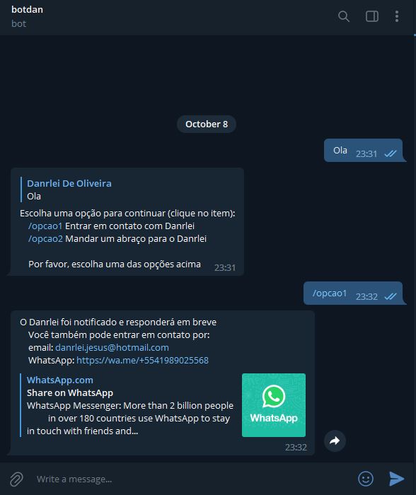 GitHub - danoliver1792/bot_telegram: Um bot feito para respostas automáticas no Telegram