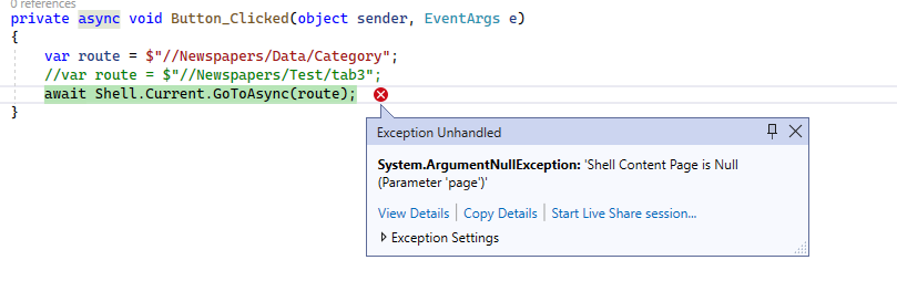 Shell: Navigation within a tab causes an error · Issue #5275 · dotnet ...