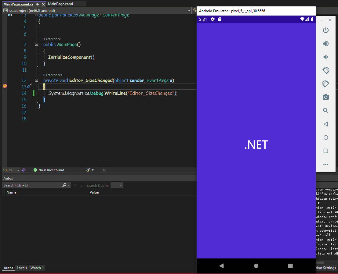 Editor's SizeChanged event does not get called · Issue #5791 · dotnet/maui · GitHub