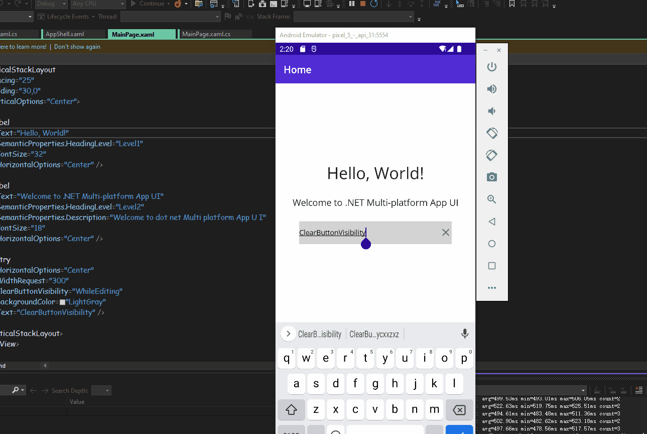 ClearButtonVisibility="WhileEditing" does not work in Android · Issue #7963 · dotnet/maui · GitHub