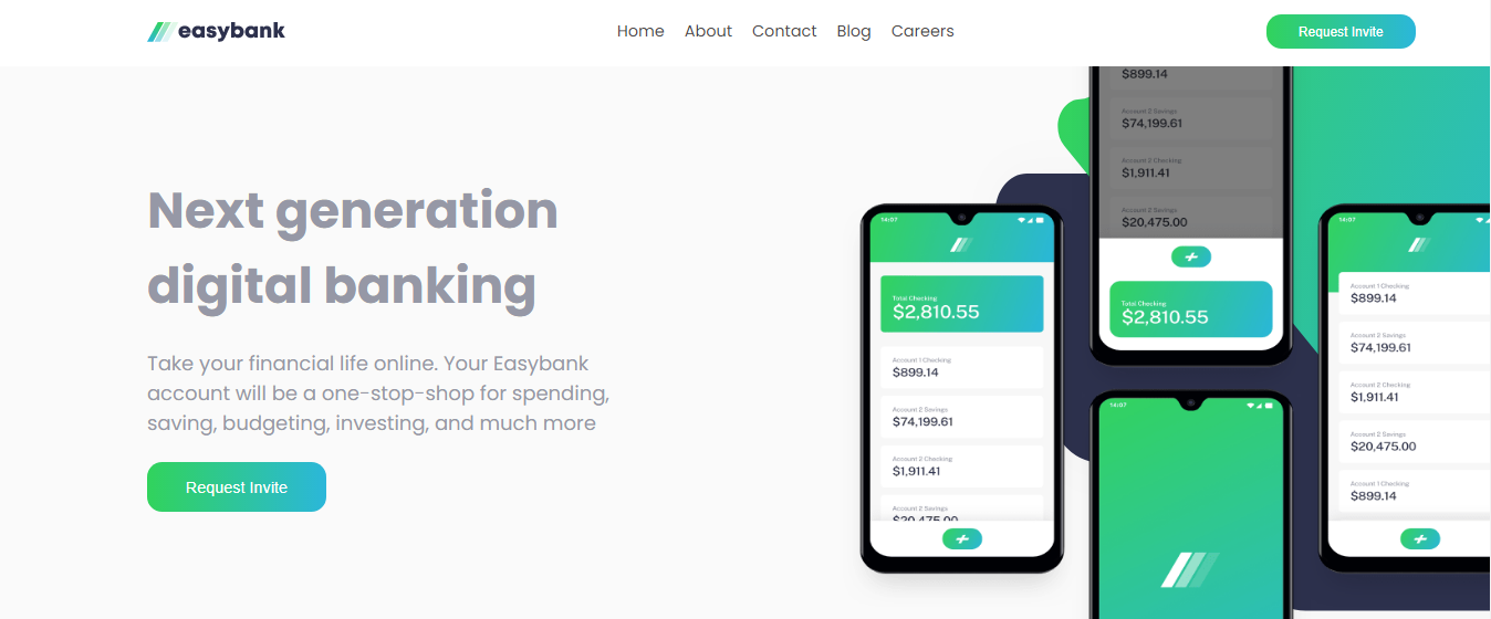 GitHub - JoyOffiong/Easybank: A frontend mentor project