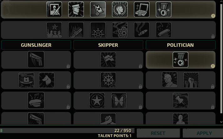 Captain can unlock "Politician" sub tree before unlocking primary ...