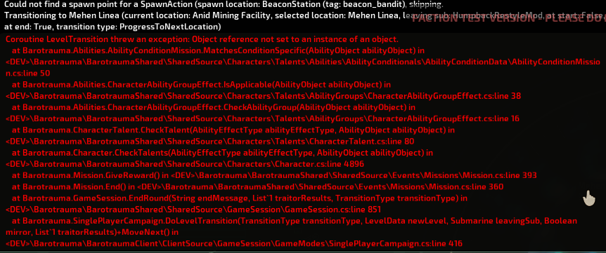 Talent "Affiliation" on Ignatius softlocks campaign. · Issue #10266 · FakeFishGames/Barotrauma ...