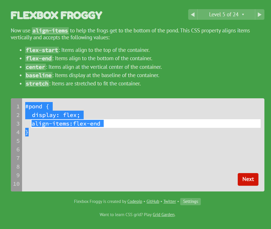 GitHub - S230306/flex-froggy-css-code