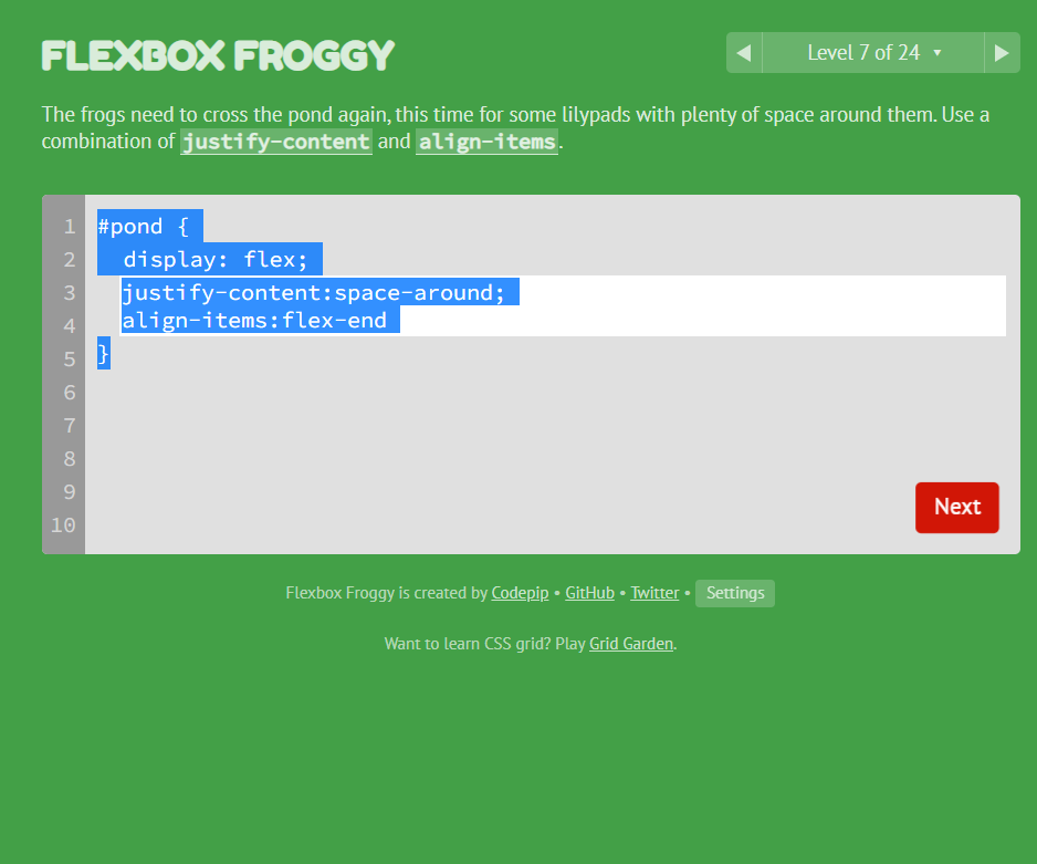 GitHub - S230306/flex-froggy-css-code