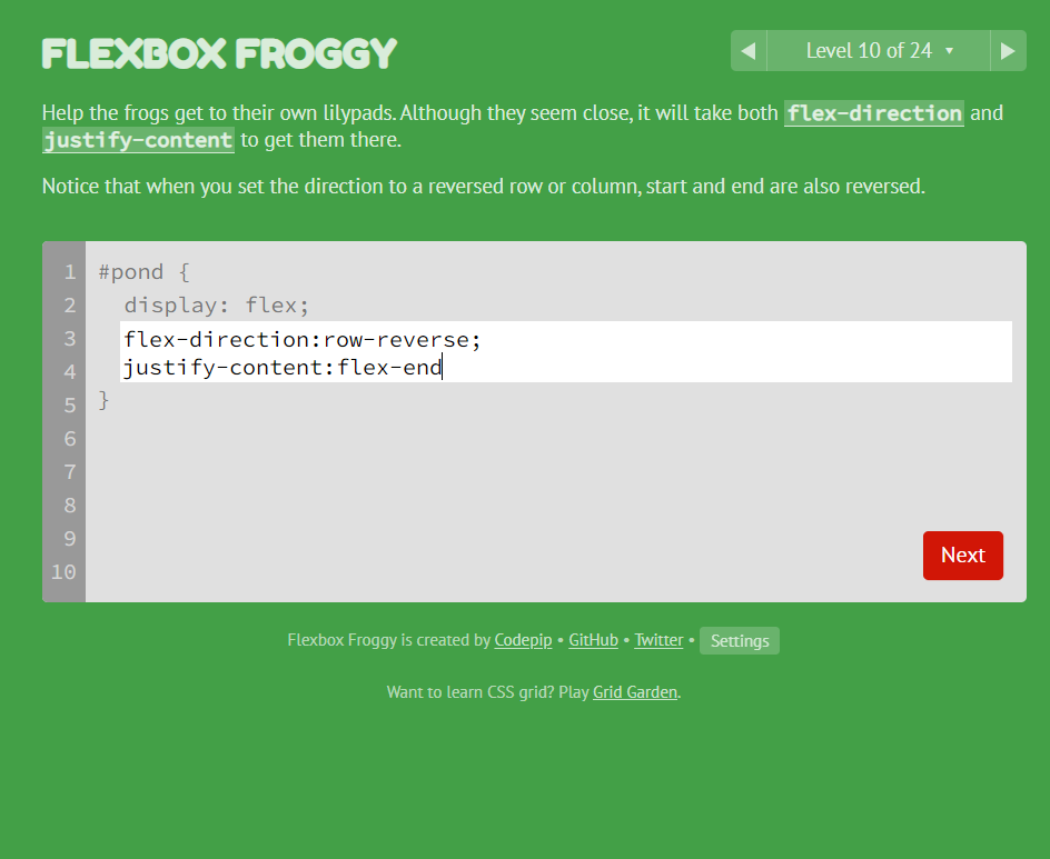 GitHub - S230306/flex-froggy-css-code