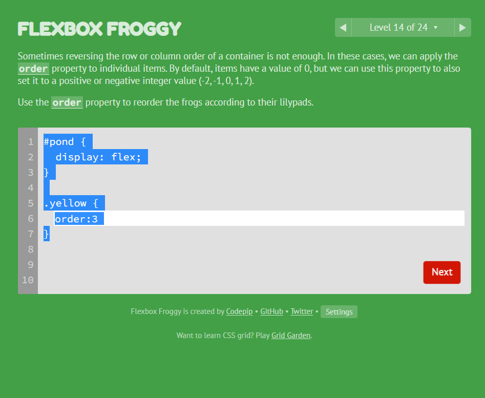 GitHub - S230306/flex-froggy-css-code