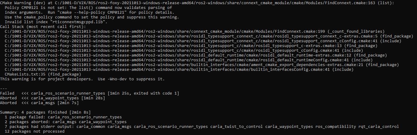 [Windows10] colcon build failed · Issue #584 · carla-simulator/ros-bridge · GitHub