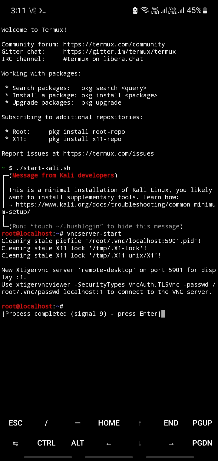 android 12 termux root@localhost:~# [Process completed (signal 9) - press Enter] · Issue #9003 ...