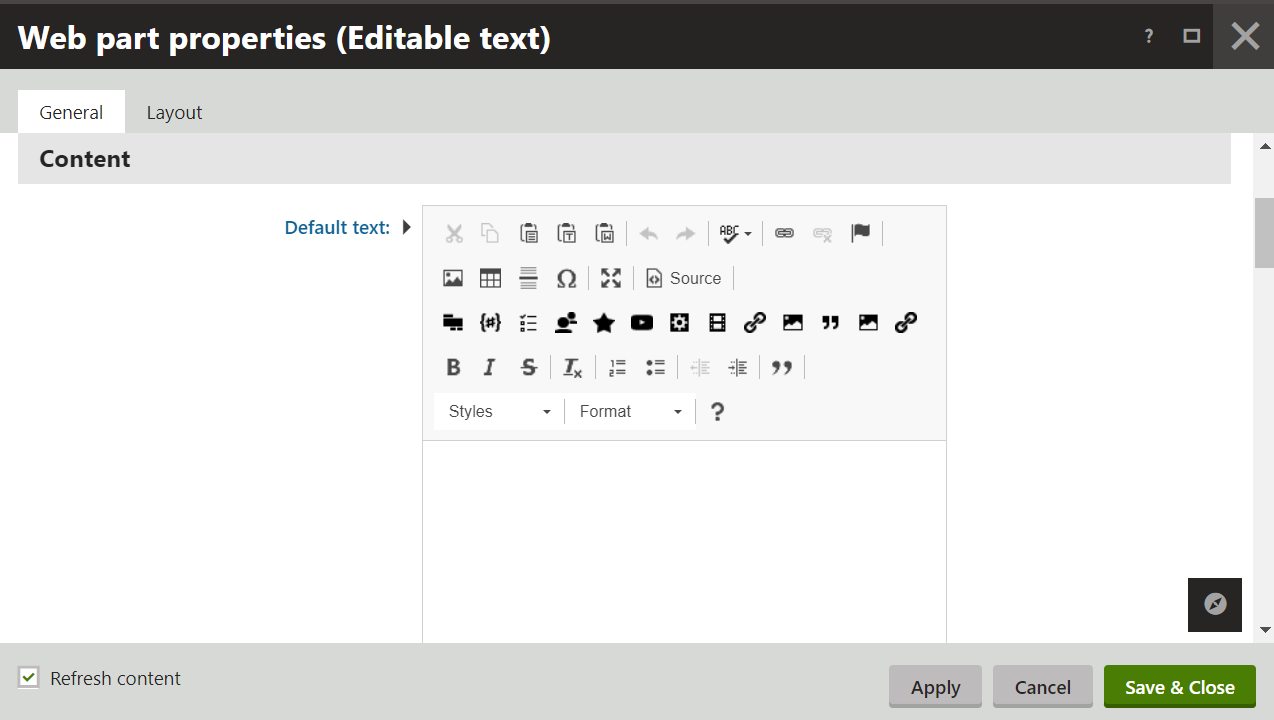 Source button is not showing on Page but it is showing on Design page of Kentico 11 CMS. · Issue ...