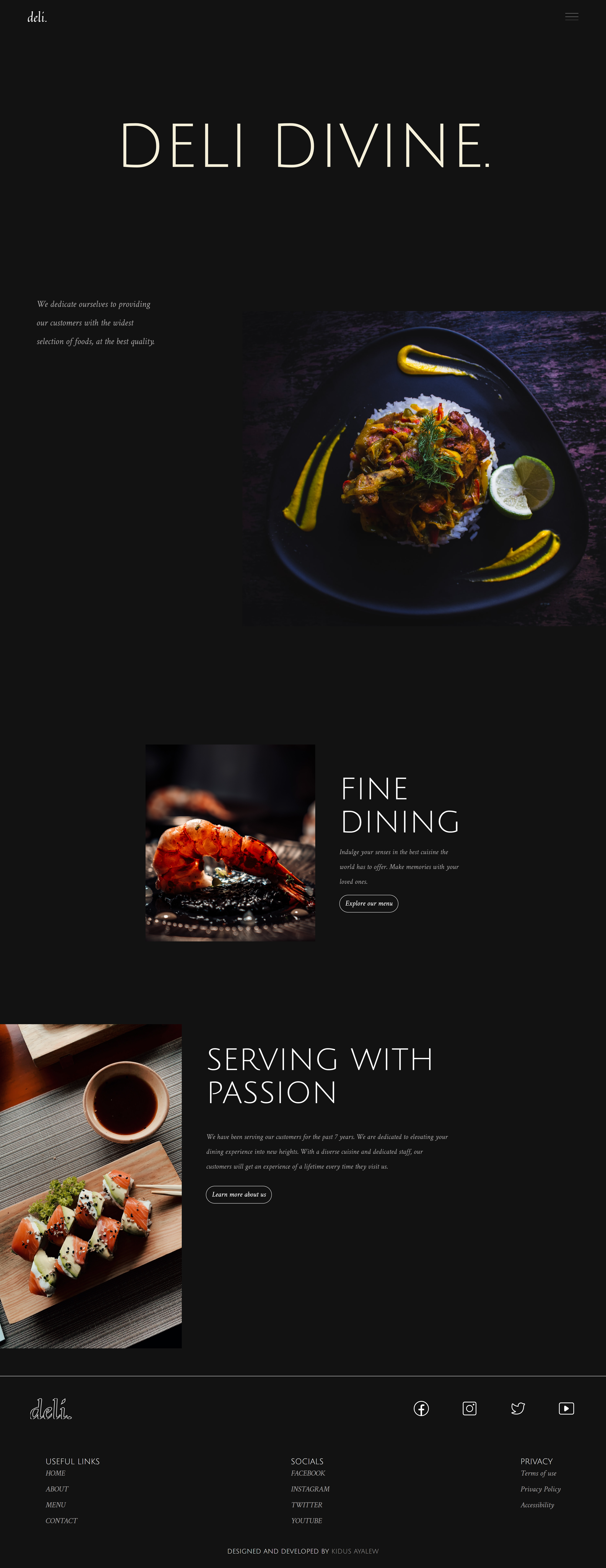 GitHub - kidusfmariam/deli-divine: A restaurant Website