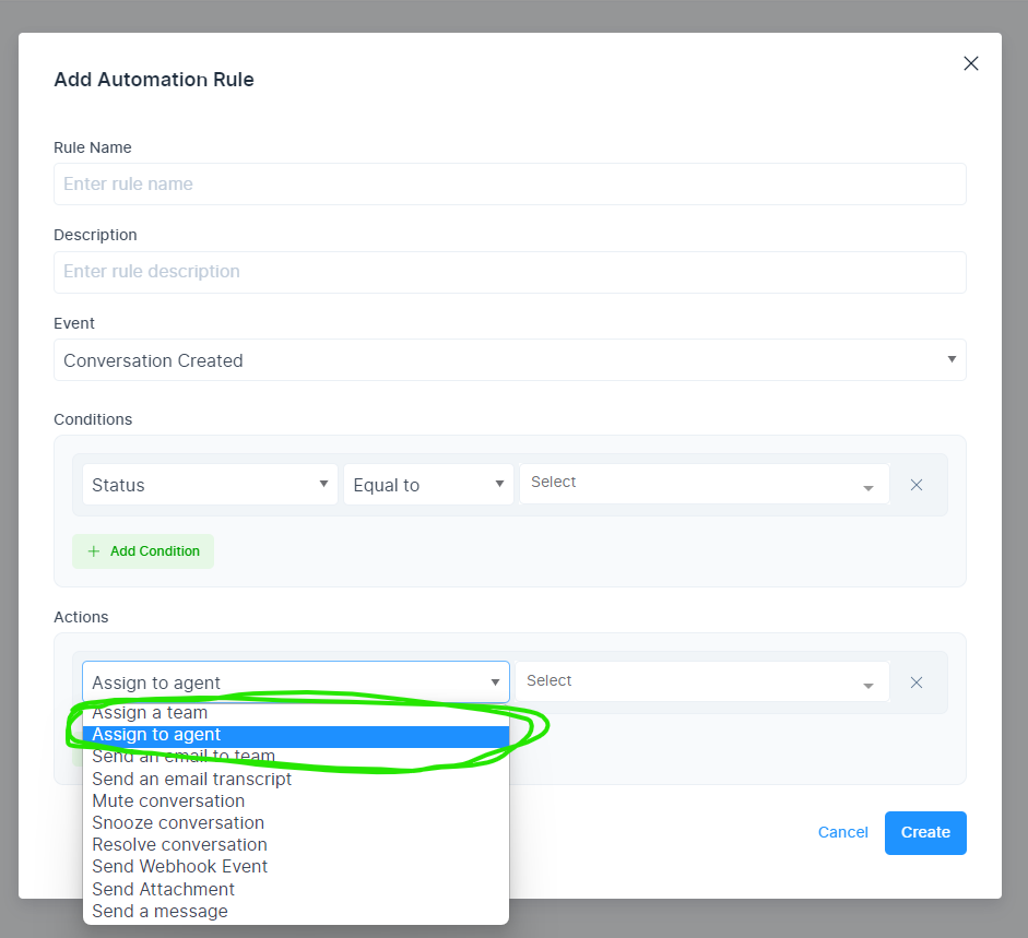 Automations - Assign to a specific agent · Issue #4978 · chatwoot/chatwoot · GitHub