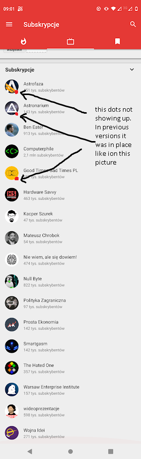 red dot notification on youtube channel icon not showing · Issue #8015 ...