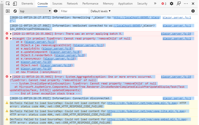 blazor.server.js Uncaught type error remove child of null · Issue #27656 · dotnet/aspnetcore ...
