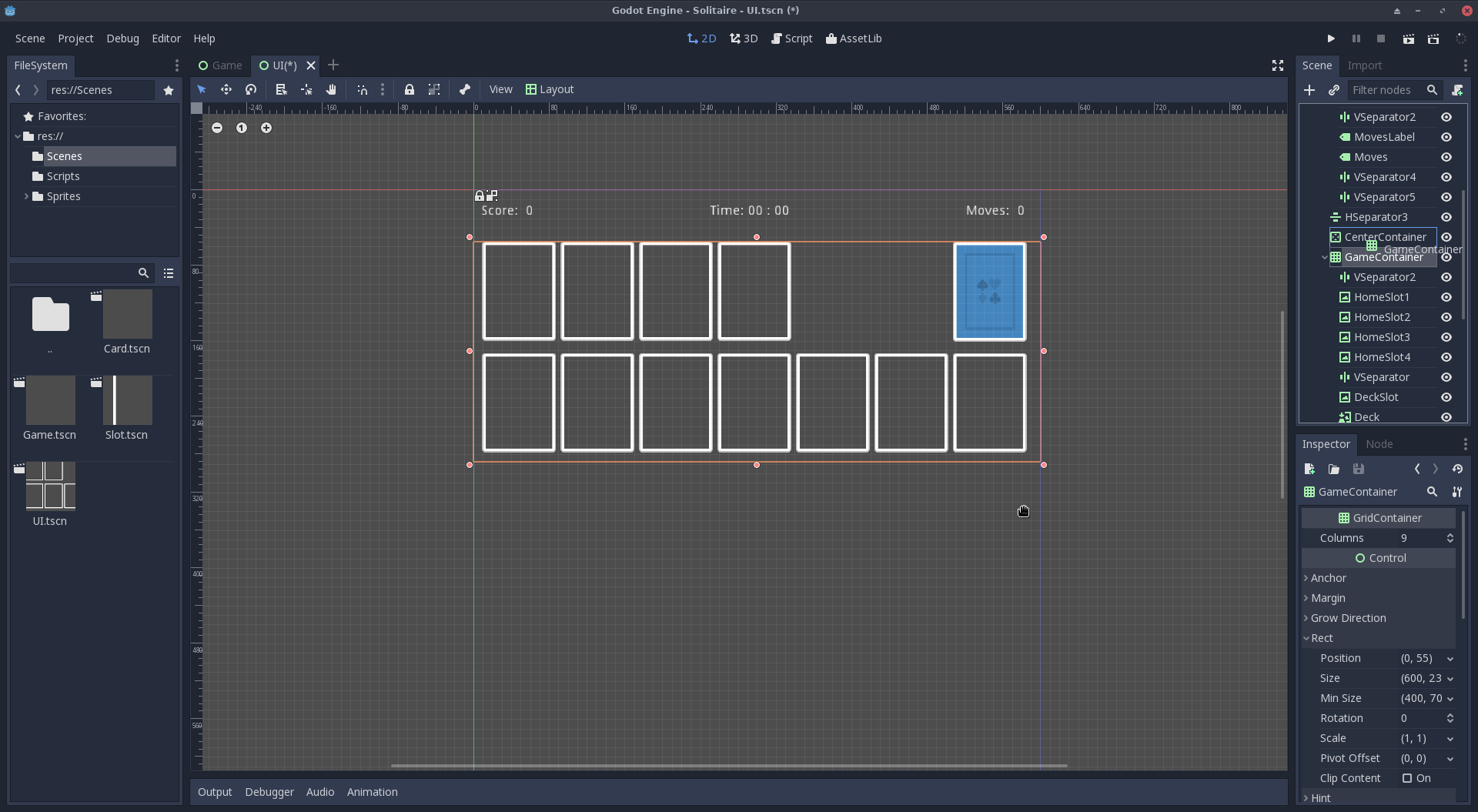 GridContainer in CenterContainer => Godot freez and take 100% of cpu ...