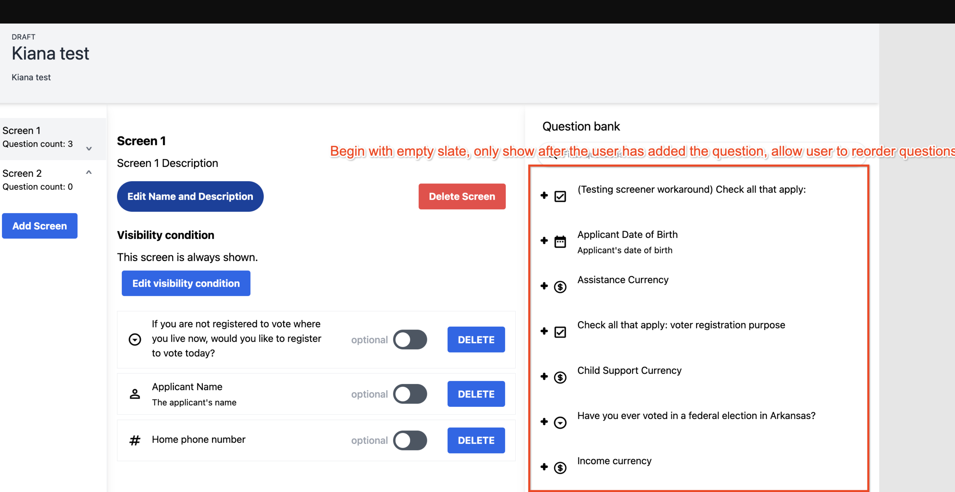 CiviForm admin UX: hide question bank and add "add question" button · Issue #3030 · civiform ...