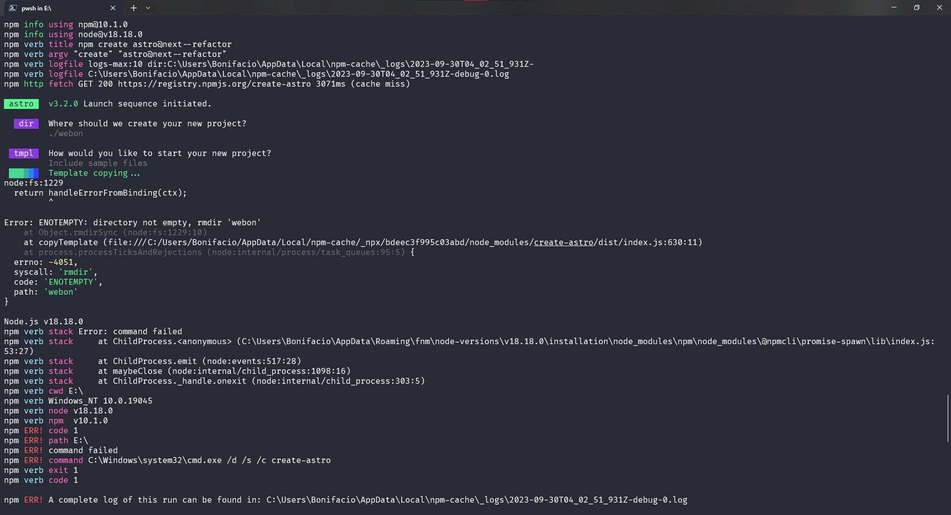 create-astro does not work · Issue #5227 · withastro/astro · GitHub