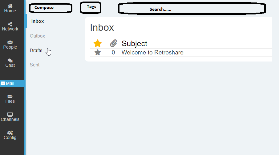 UI design for the Mail Tab · Issue #39 · RetroShare/RSNewWebUI · GitHub