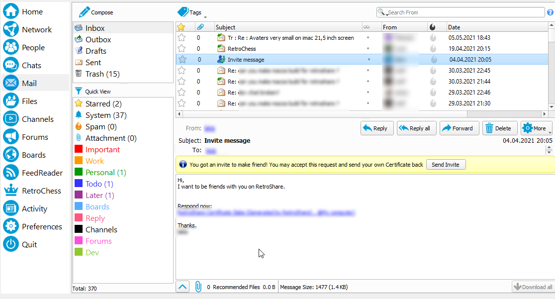 UI design for the Mail Tab · Issue #39 · RetroShare/RSNewWebUI · GitHub