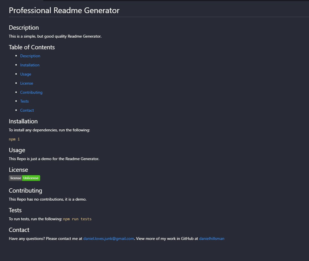 GitHub - danielhillsman/README-Generator
