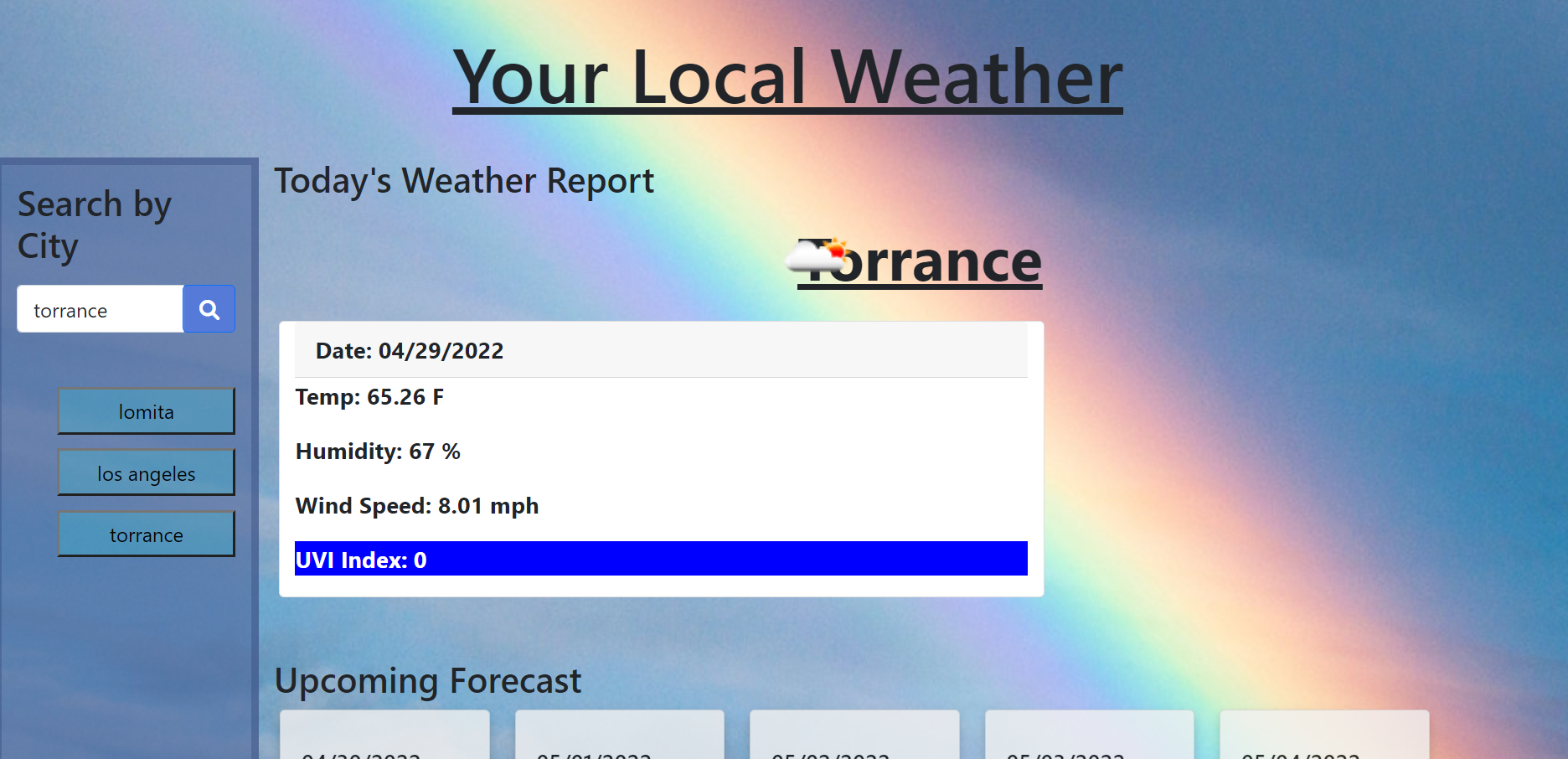 GitHub - danielhillsman/Weather-Dashboard: An application to be able to ...