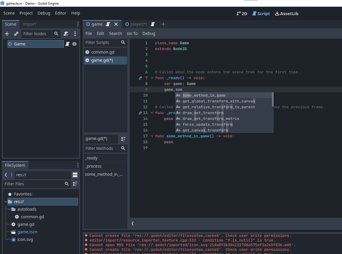 Auto-completion together with autoloads · Issue #76402 · godotengine/godot · GitHub