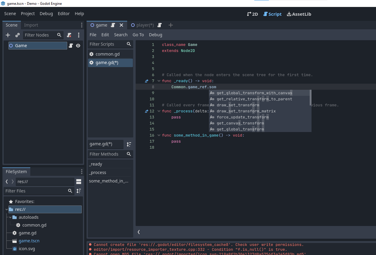 Auto-completion together with autoloads · Issue #76402 · godotengine/godot · GitHub