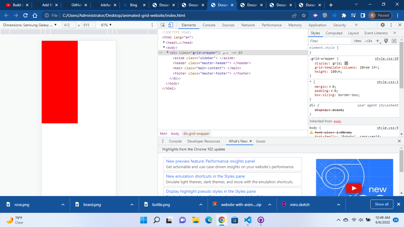 GitHub - bitchard/animated-grid-website: a website design with a grid ...