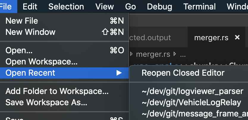 Add Open Recent Files Menu Item · Issue 294 · Esrlabs Chipmunk · Github