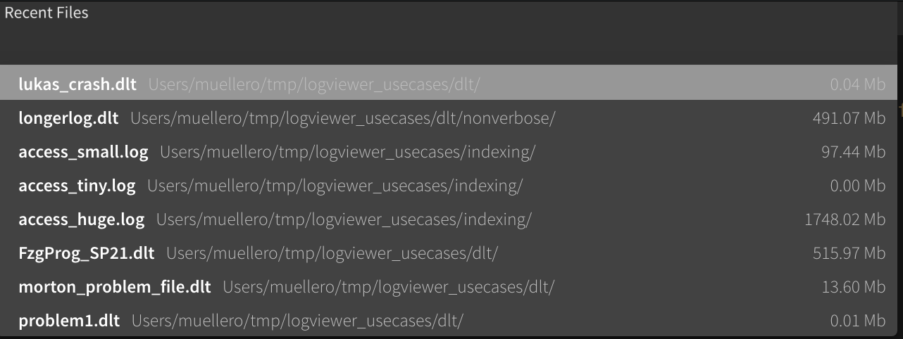 rework narrow down file suggestion in recent files dialog · Issue #646 · esrlabs/chipmunk · GitHub