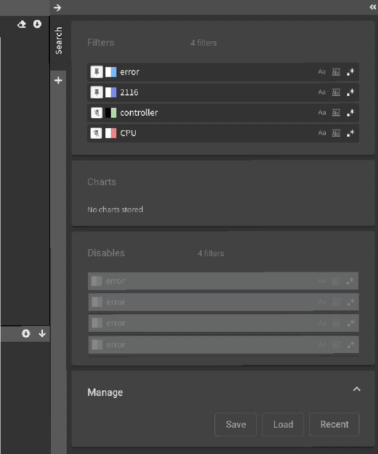 Possibility to disable coloring of filter, but keep filter in store · Issue #834 · esrlabs ...