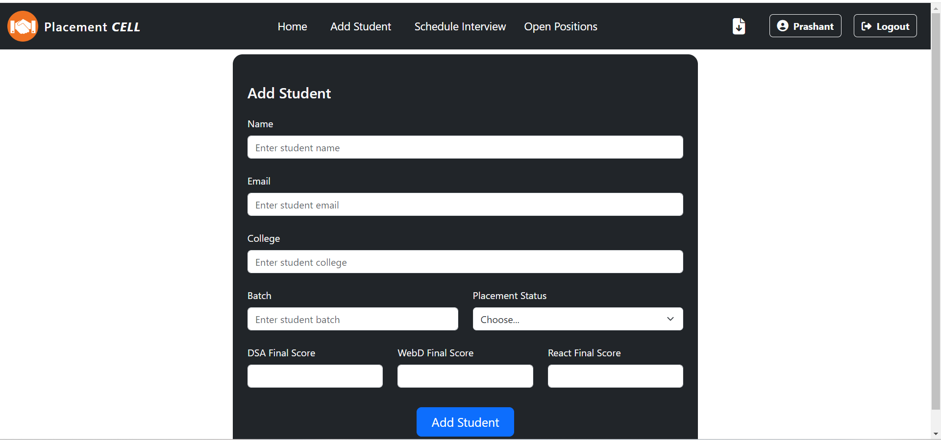 GitHub - Prashantly/PlacementCell-Application-Mongo-Express-Nodejs: This project is a Full Stack ...