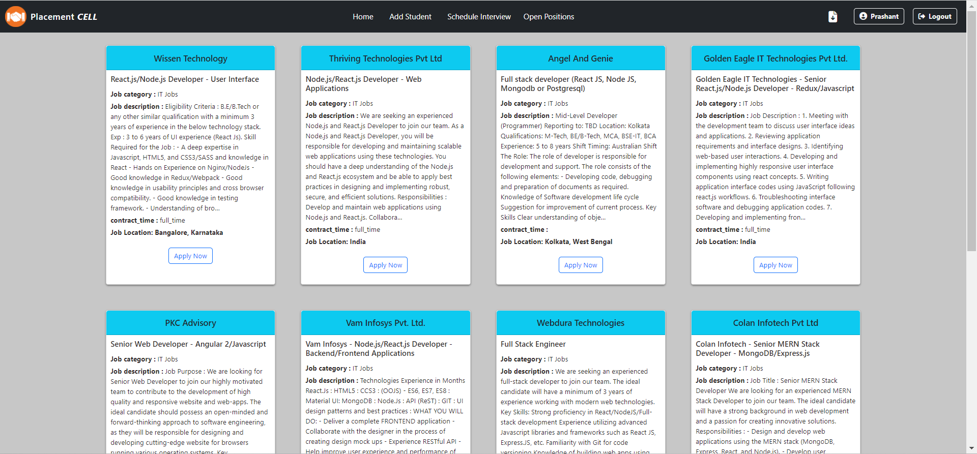 GitHub - Prashantly/PlacementCell-Application-Mongo-Express-Nodejs: This project is a Full Stack ...
