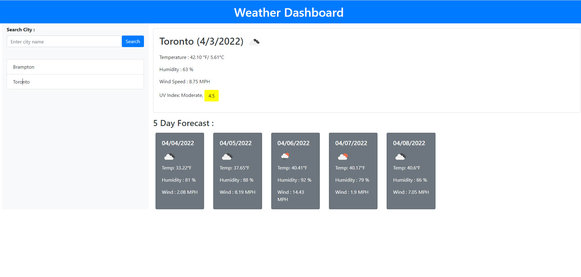 GitHub - patel-rajendra/Weather-Dashboard