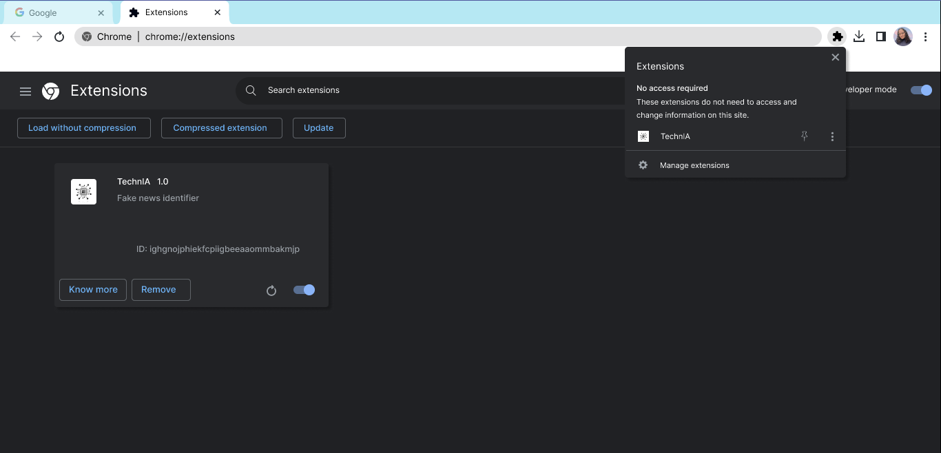 GitHub - SarahBatagioti/Extensao-IA-detectora-de-fake-news: Turma Sênior 04 TechSchool 2023