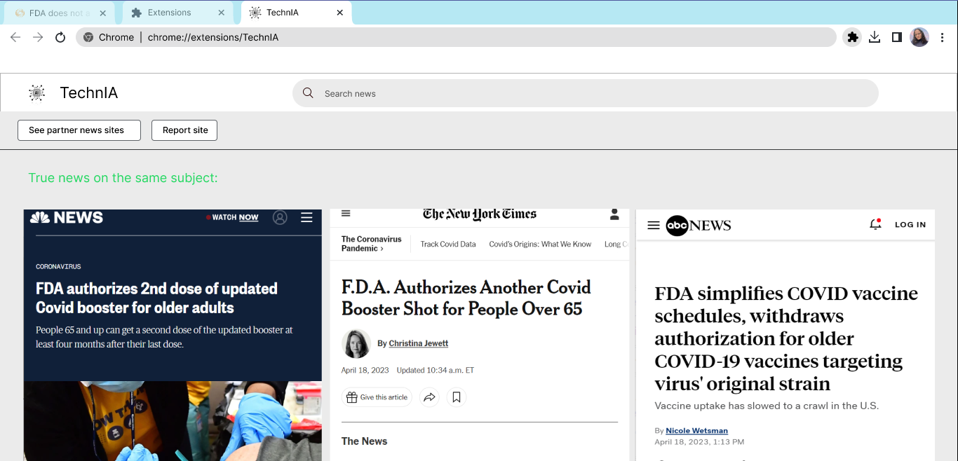 GitHub - SarahBatagioti/Extensao-IA-detectora-de-fake-news: Turma Sênior 04 TechSchool 2023