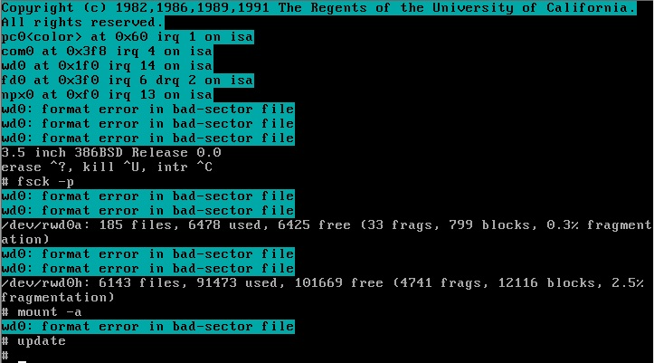 386BSD 0.0 dist.fs boot floppy causes VM to reboot · Issue #2936 · 86Box/86Box · GitHub
