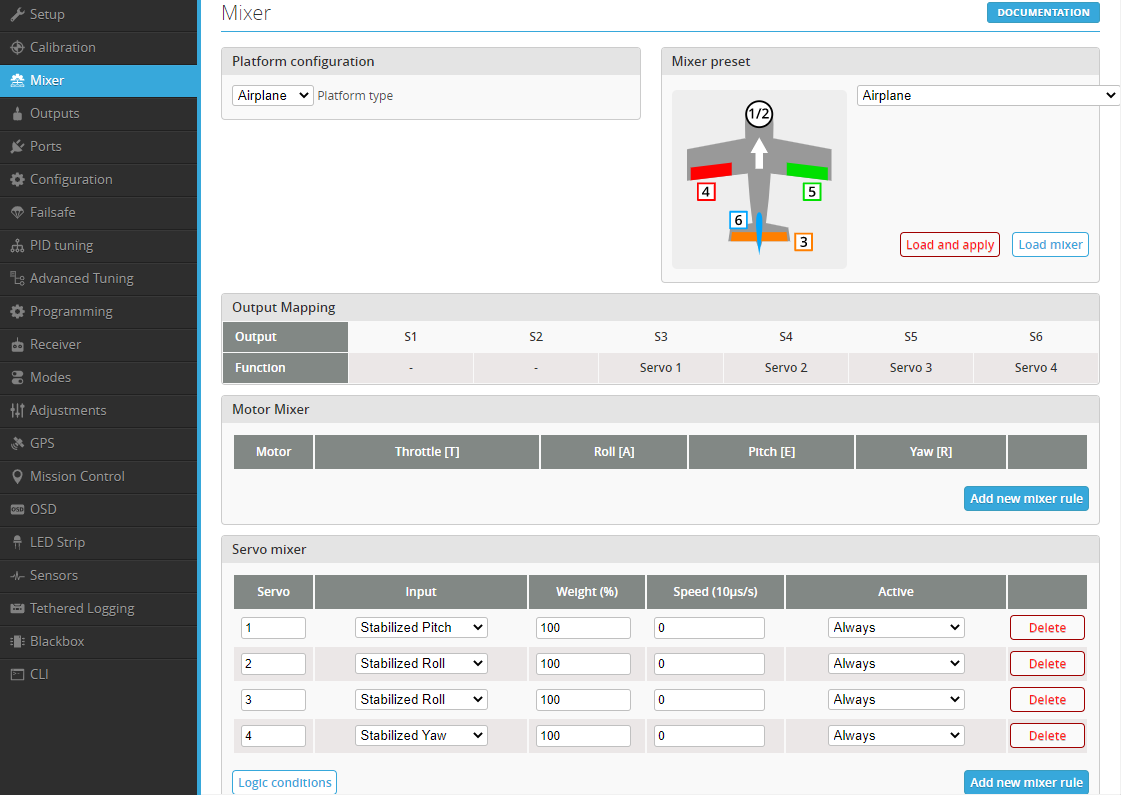 Custom output mapping in mixer tab possible? · Issue #7827 · iNavFlight/inav · GitHub