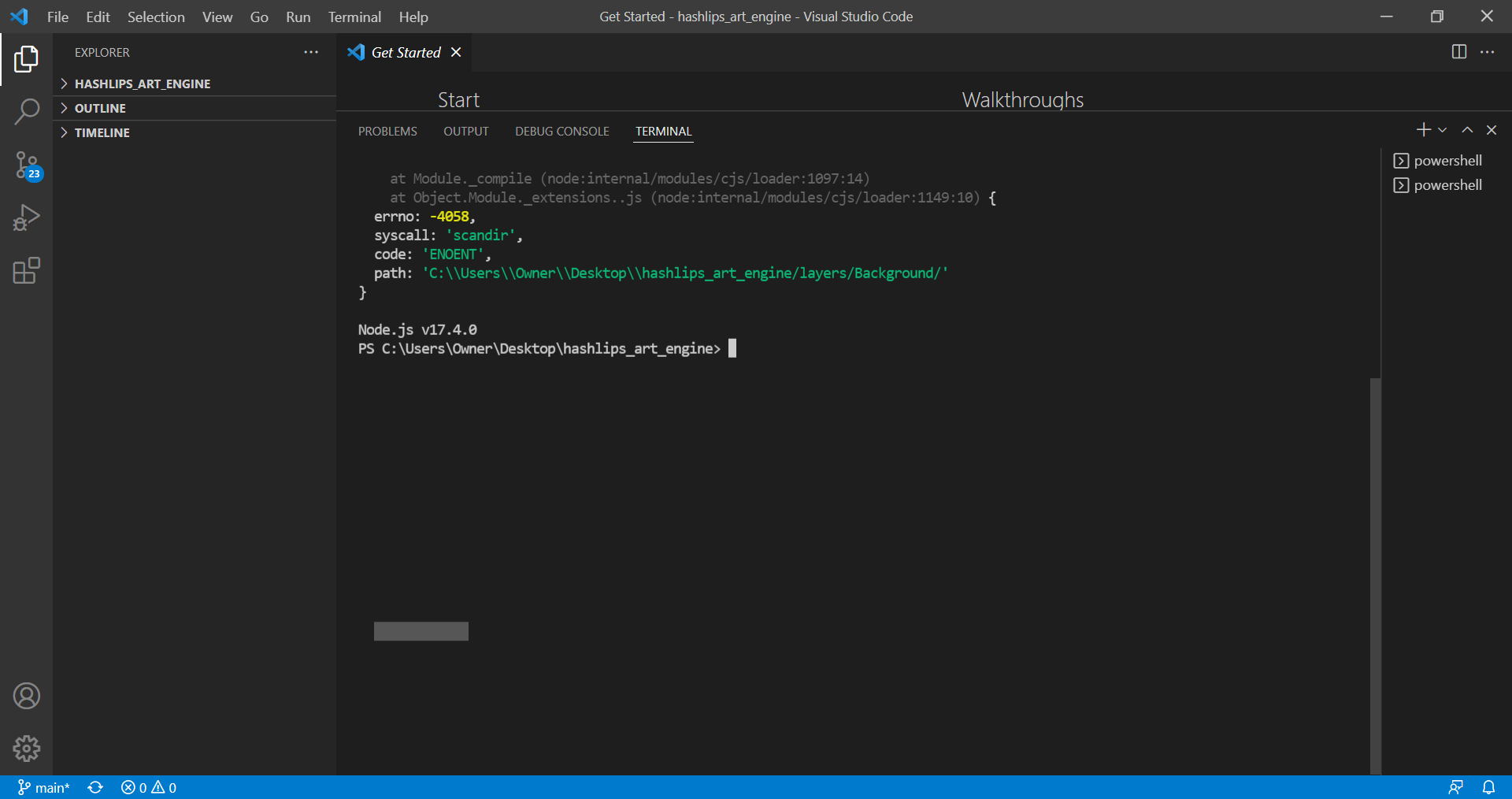 errno: -4058 · Issue #739 · HashLips/hashlips_art_engine · GitHub