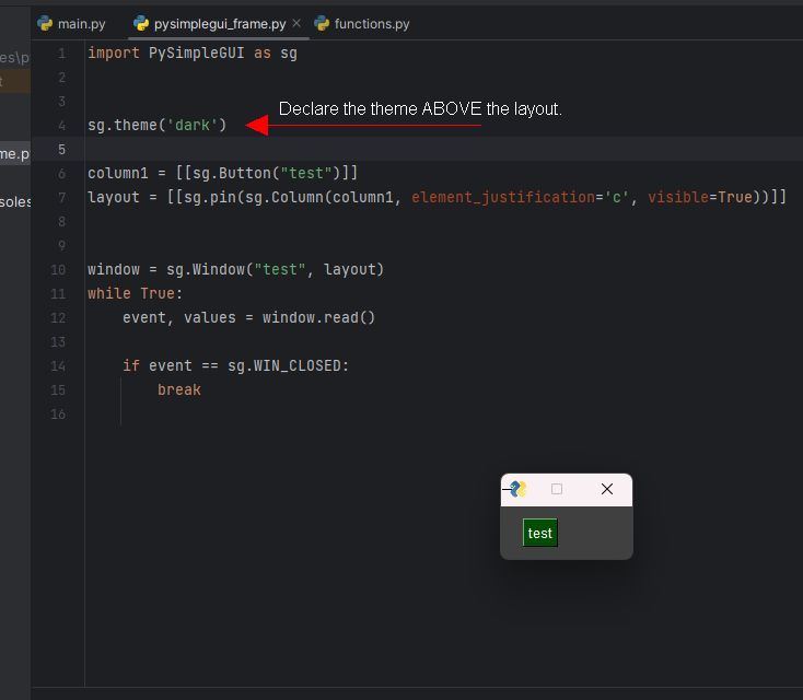 Question pin() changes color of column · Issue #4959 · PySimpleGUI ...